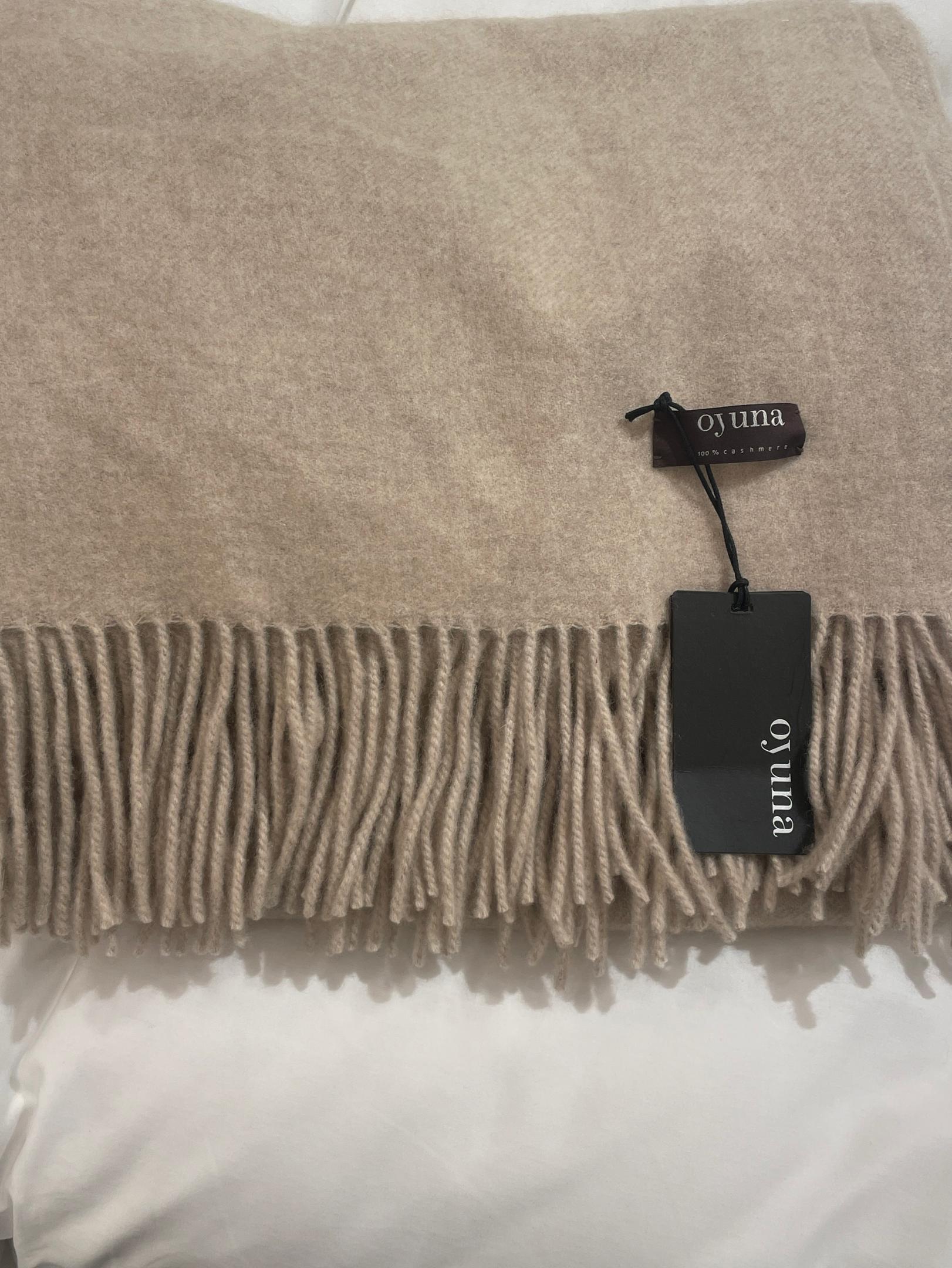 UNO CASHMERE THROW — BEIGE